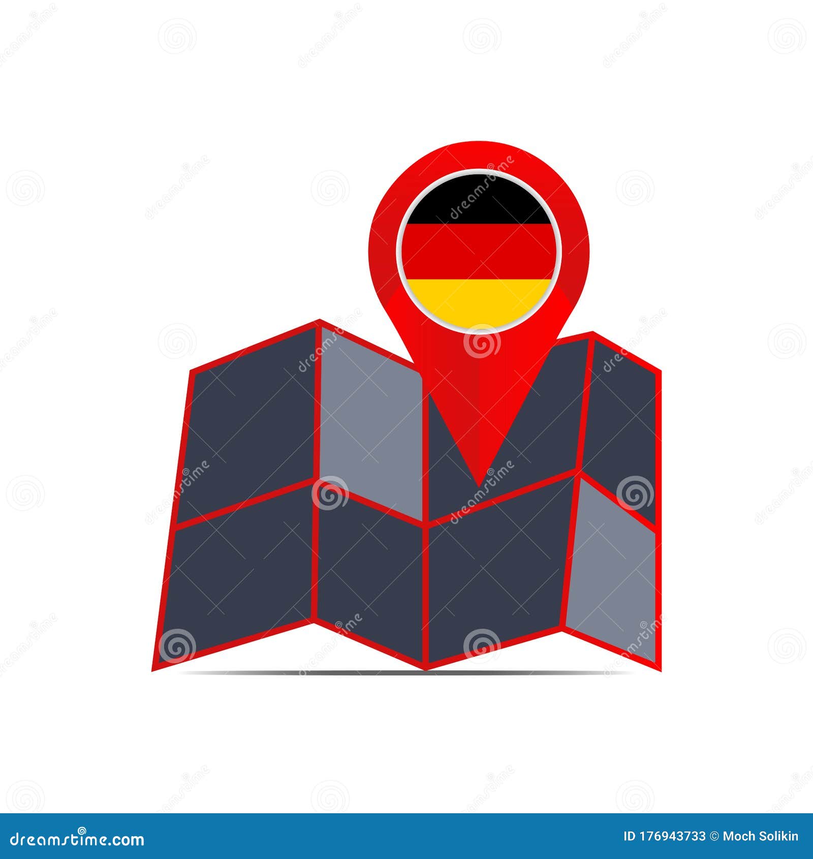Map Pin Icon of Germany with a Country Flag Stock Vector - Illustration ...