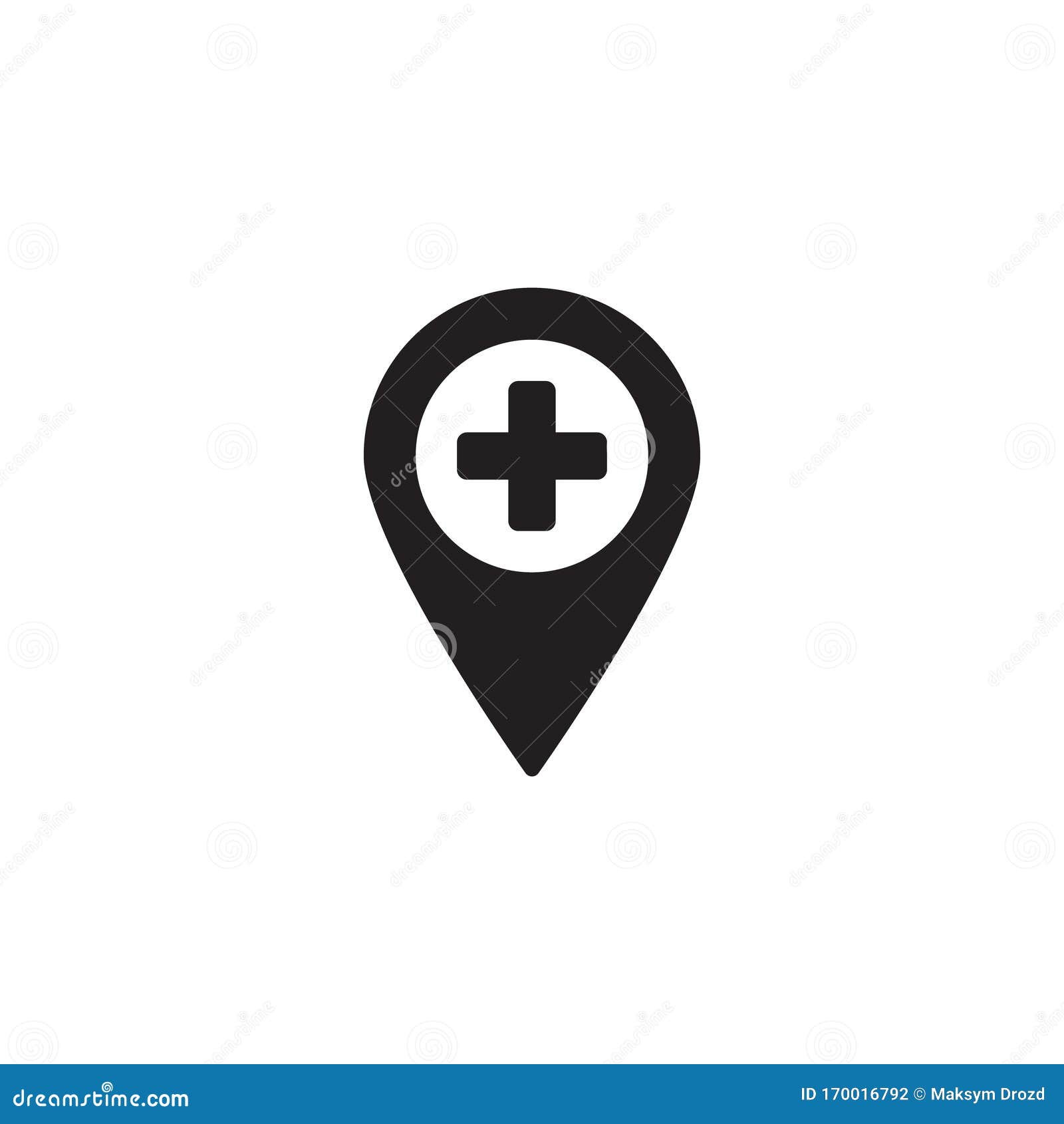 Map Pin Icon, Hospital Map Pointer Symbol Stock Vector - Illustration ...