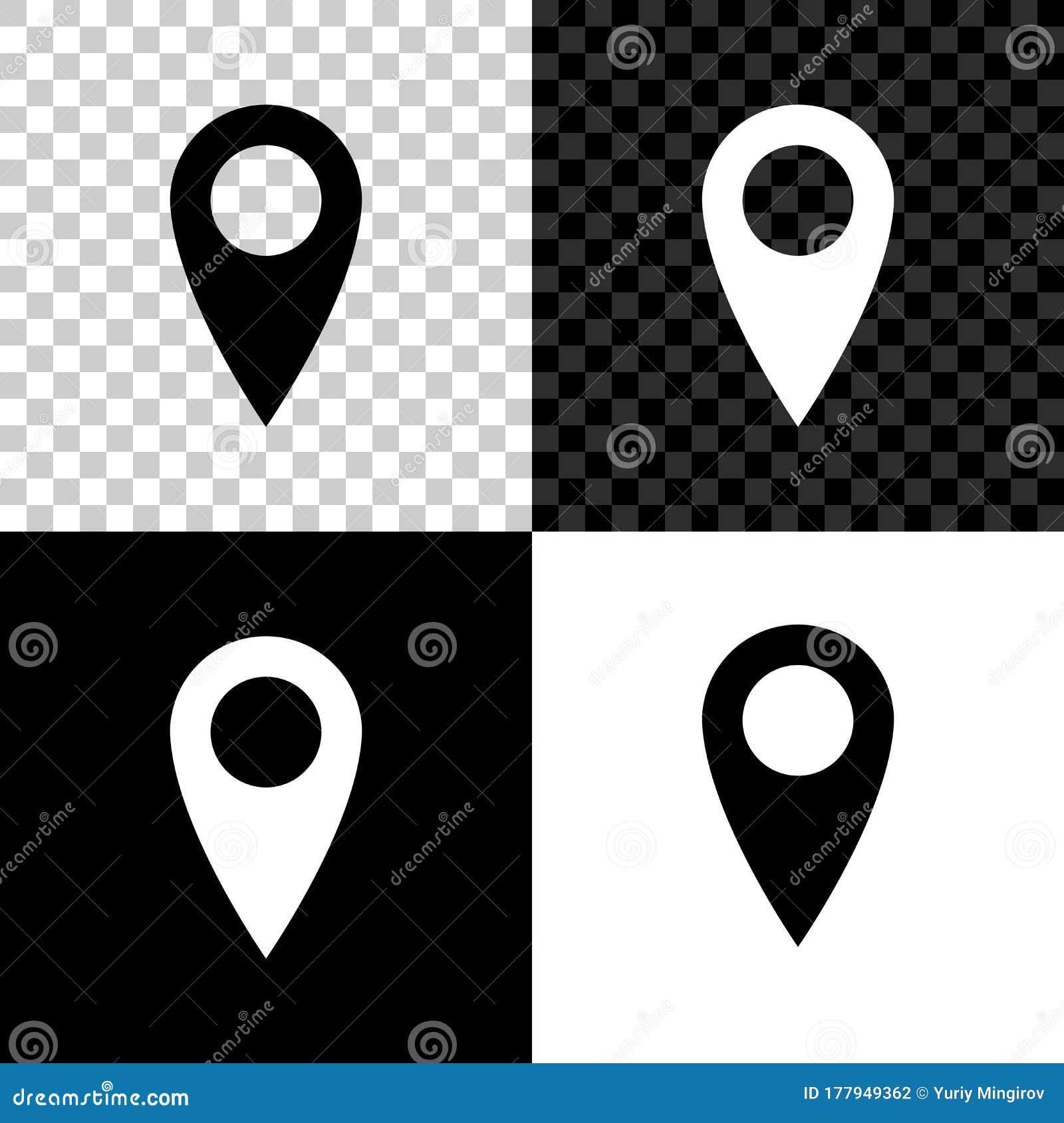 Map Pin Icon Isolated on Black, White and Transparent Background ... Map Pin Icon Isolated on Black, White and Transparent Background ...