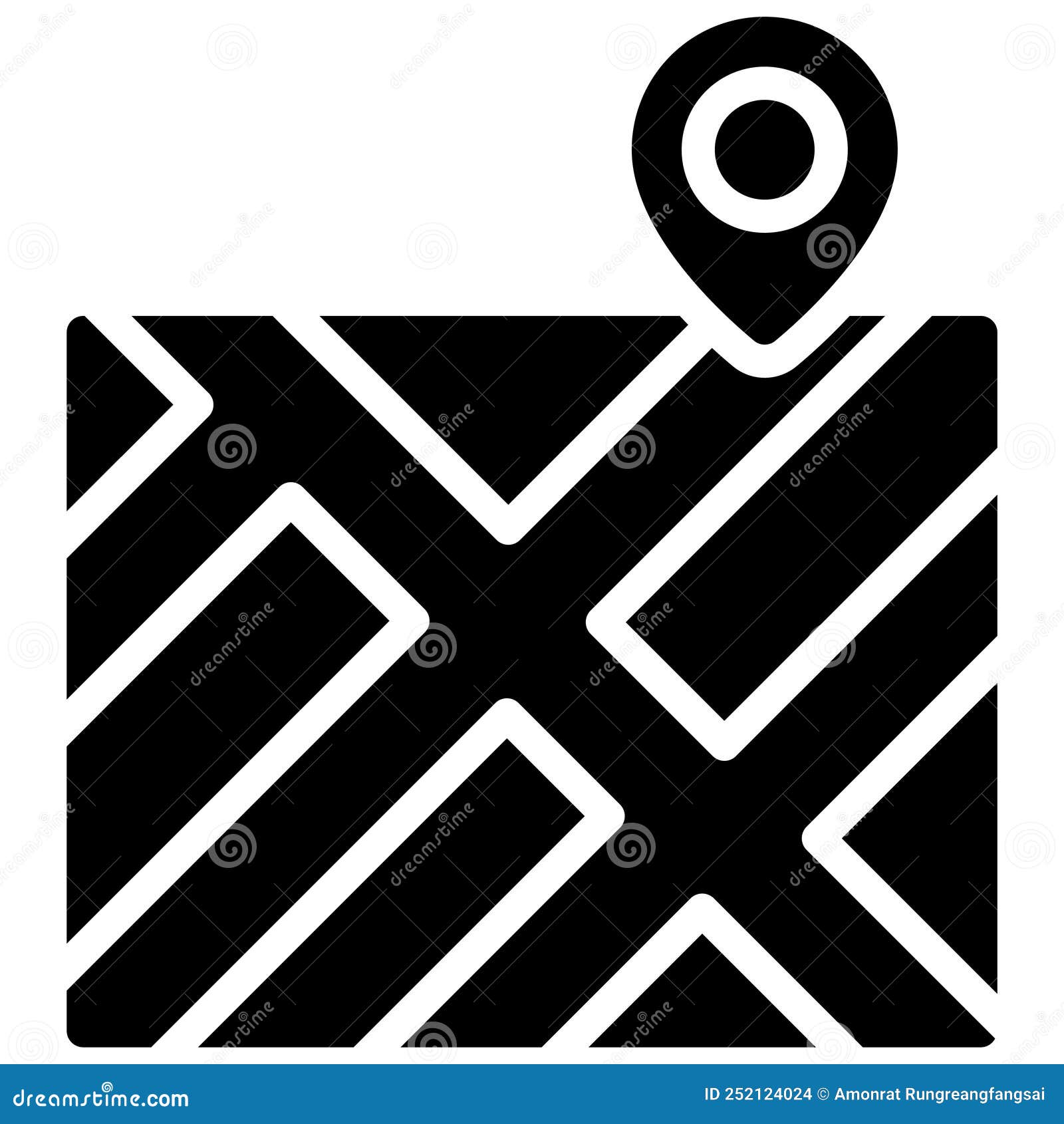 Map and Pin Icon, Location Map and Navigation Vector Stock Vector ...