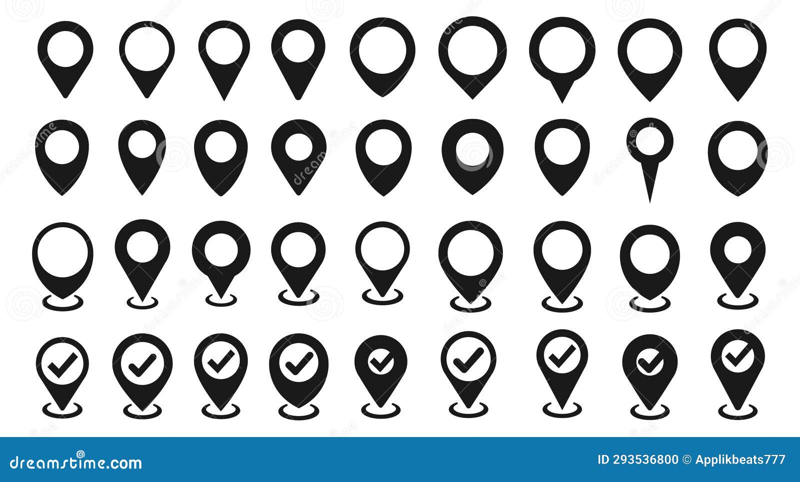 Map Pin Icon. Location Pin Place Marker Set Stock Vector - Illustration ...