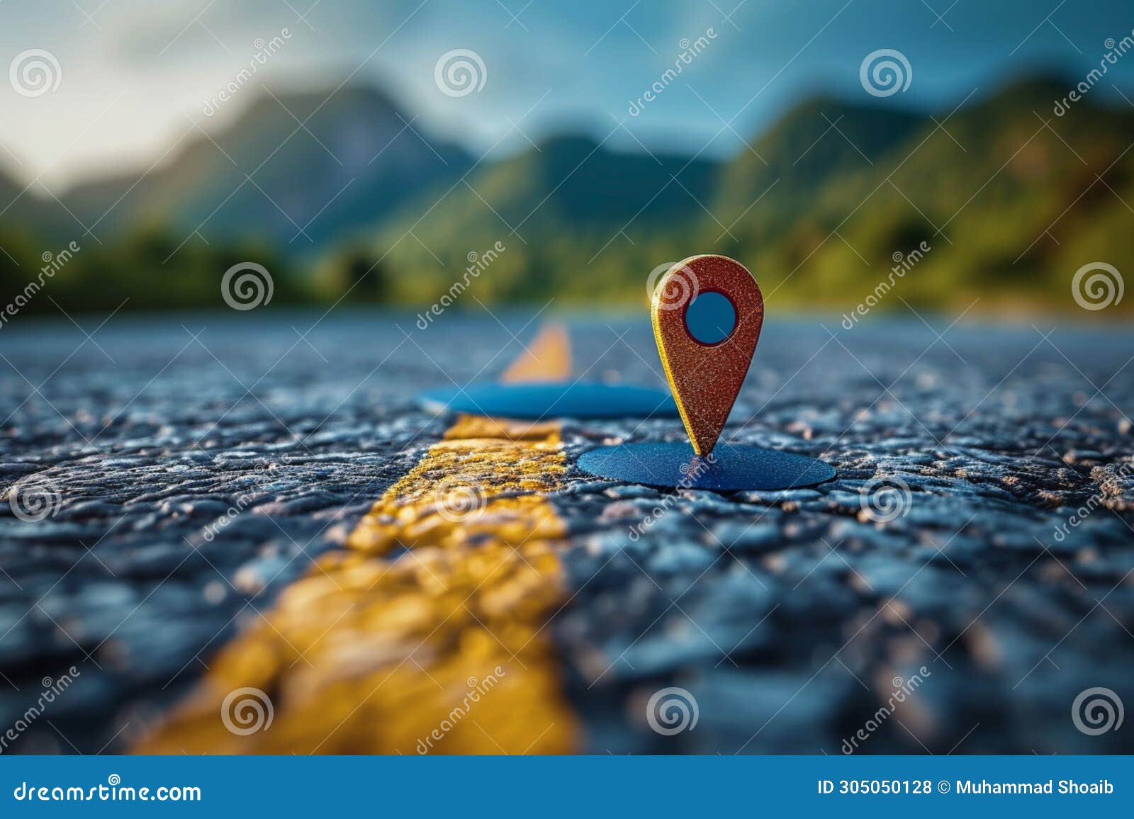 Map Pin Icon Marks Location With Interconnected Routes In Blue Stock ...