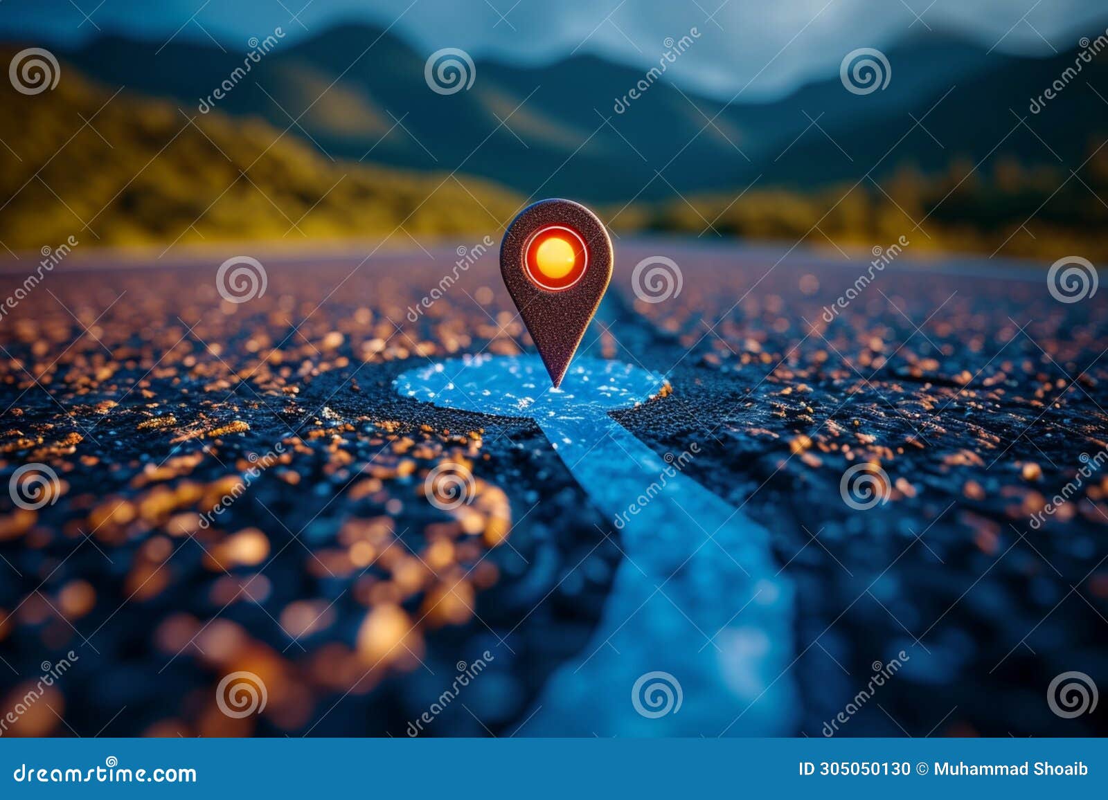 Map Pin Icon Marks Location With Interconnected Routes In Blue Stock ...