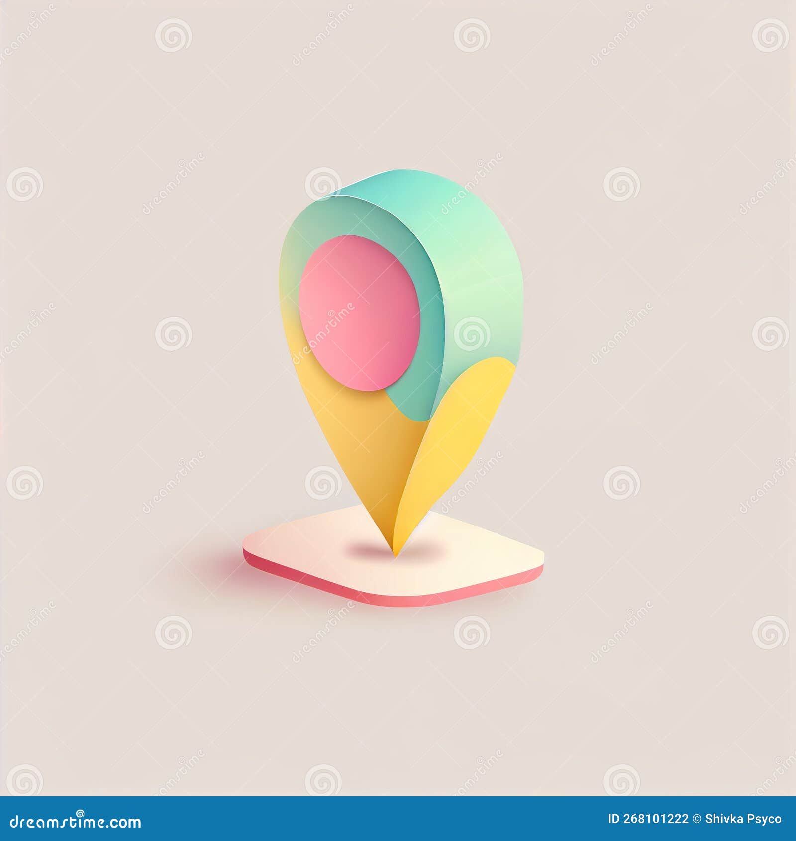Map Pin Icon Pastel Color Generative AI Stock Illustration ...