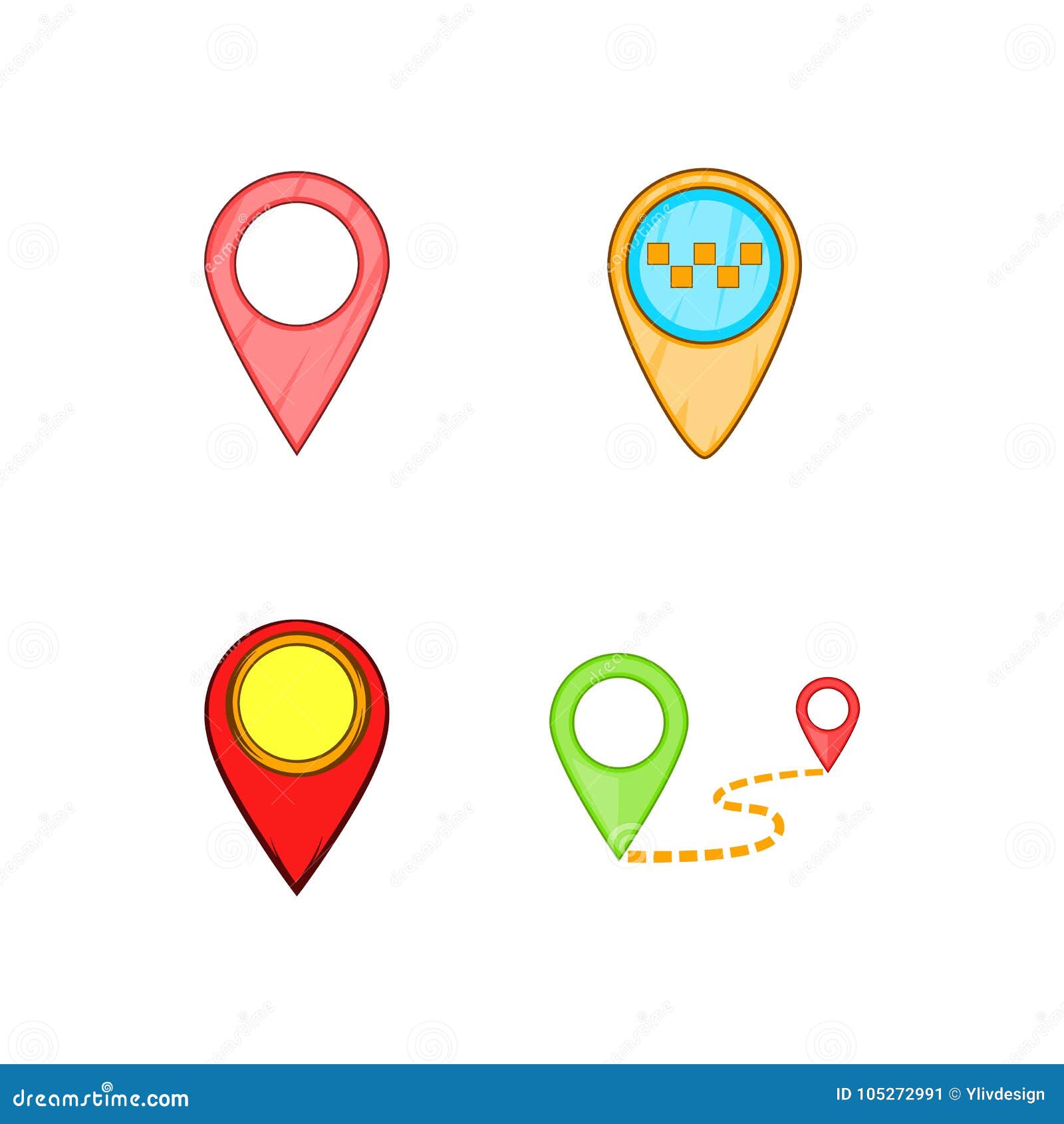 Map Pin Icon Set, Cartoon Style Stock Vector - Illustration of colorful ... Map Pin Icon Set, Cartoon Style Stock Vector - Illustration of colorful ...