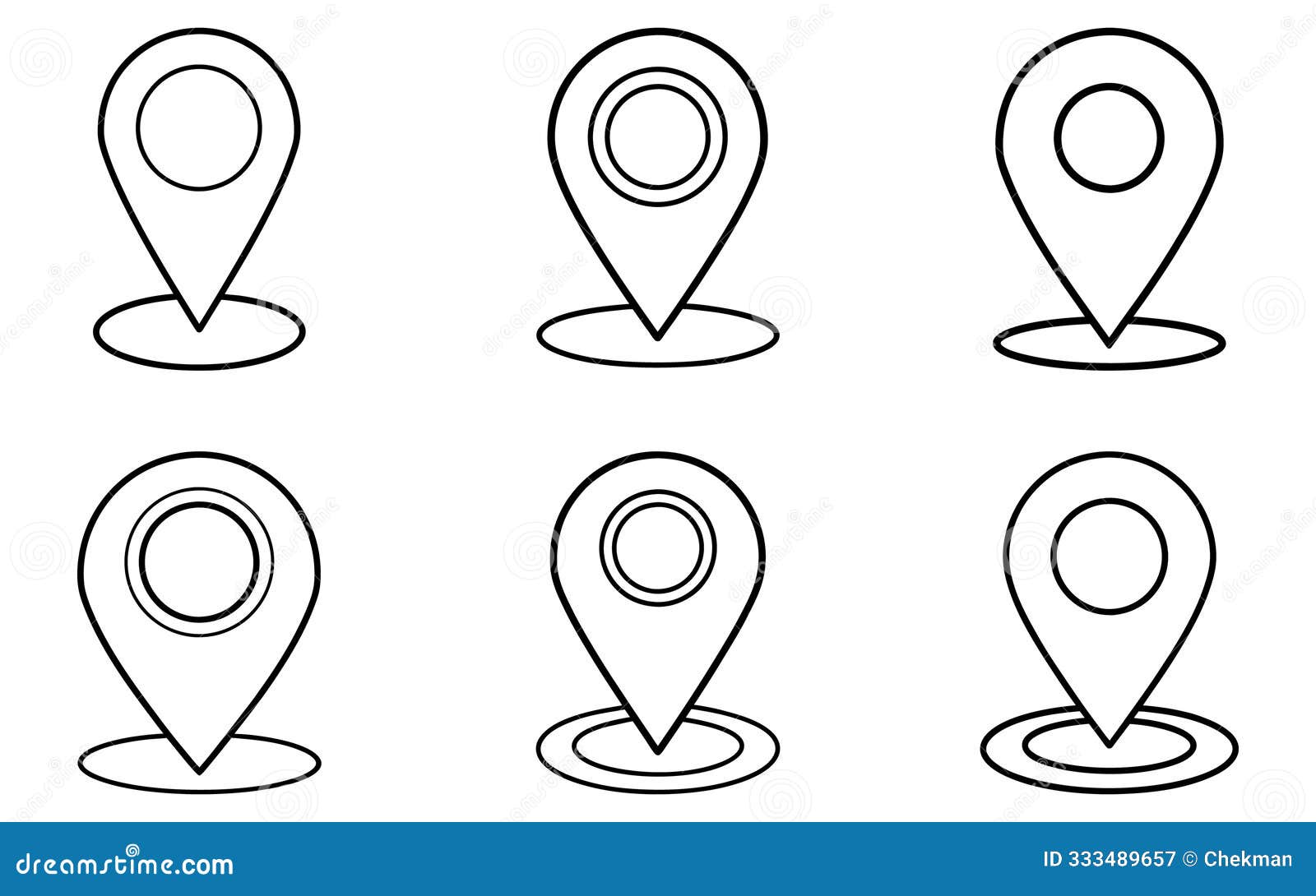 Map Pin Icon. Set of Map Pin Icons. Location Symbol Stock Illustration ...