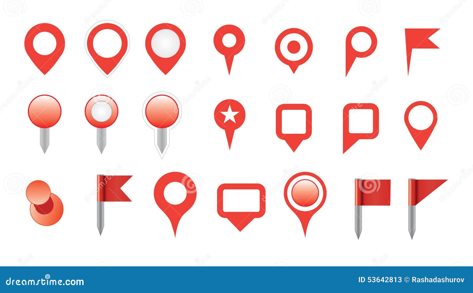 Map pin icon set stock vector. Illustration of internet - 53642813