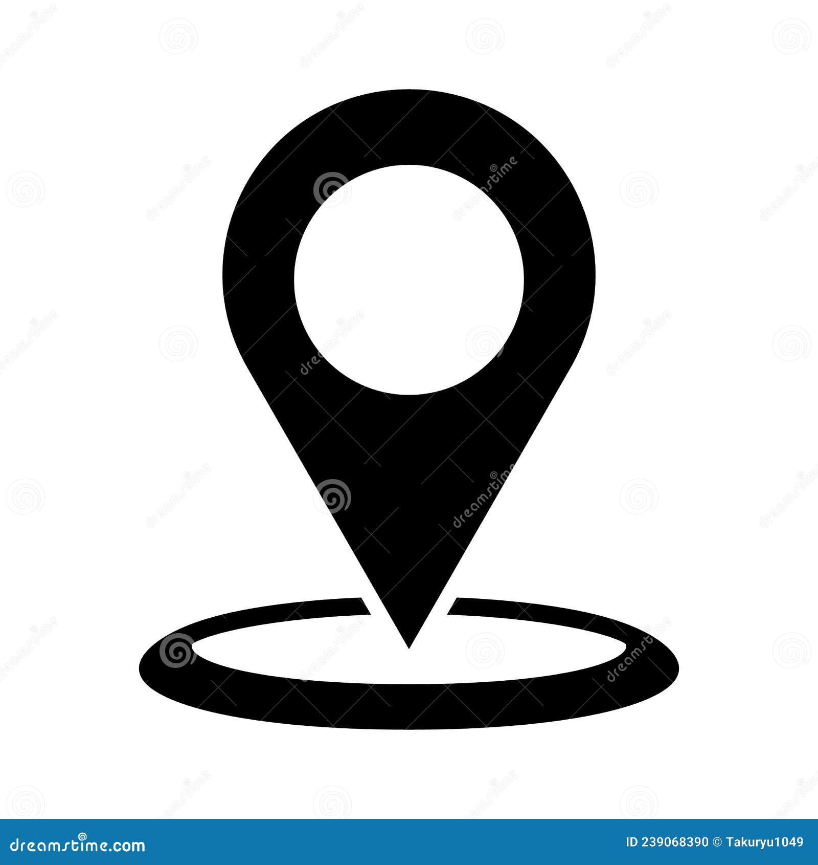 Map Pin Icon of a Map Standing on a Round Circle. Vector. Stock Vector ...