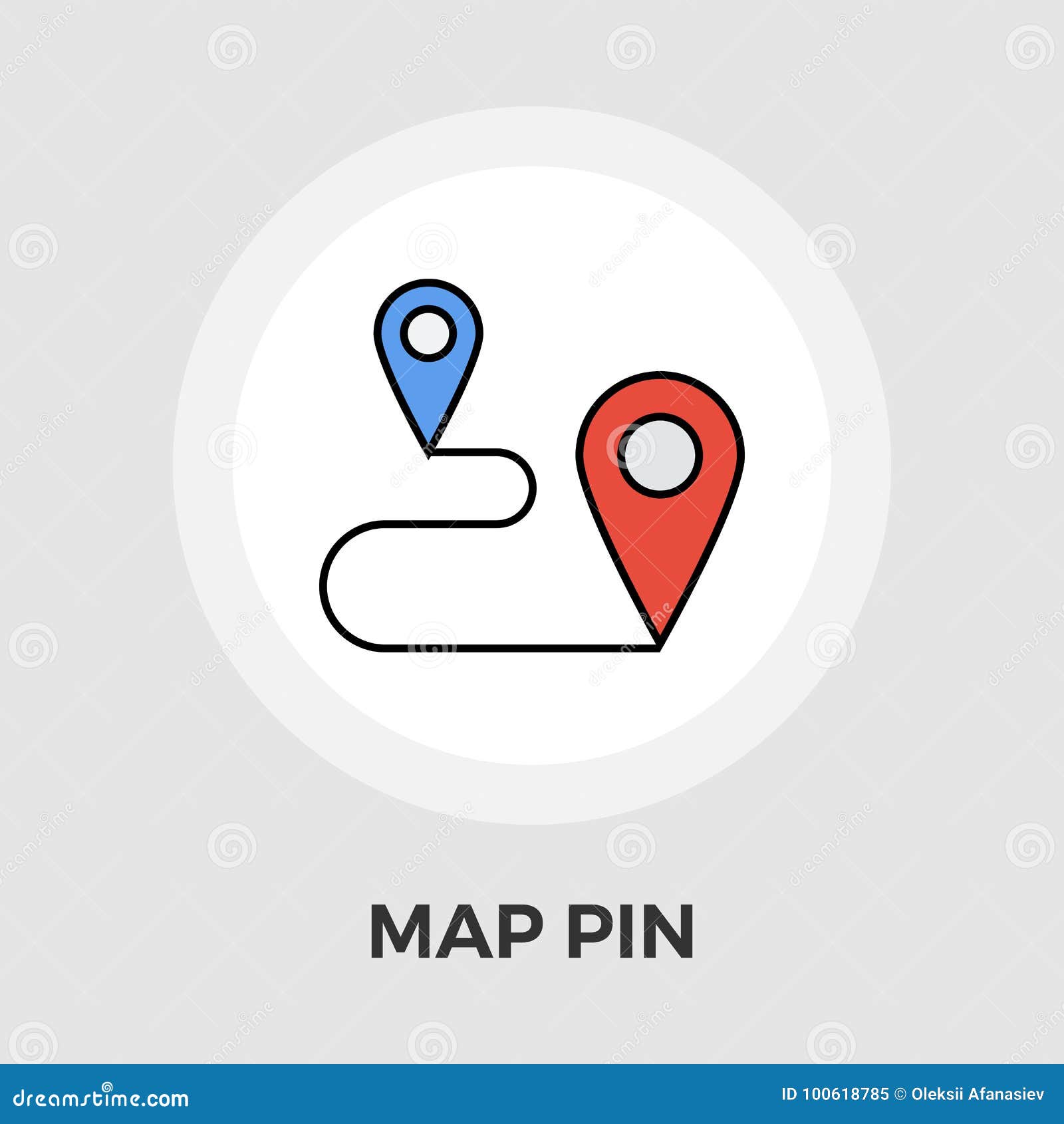 Map Pin Flat Icon stock vector. Illustration of circle - 100618785