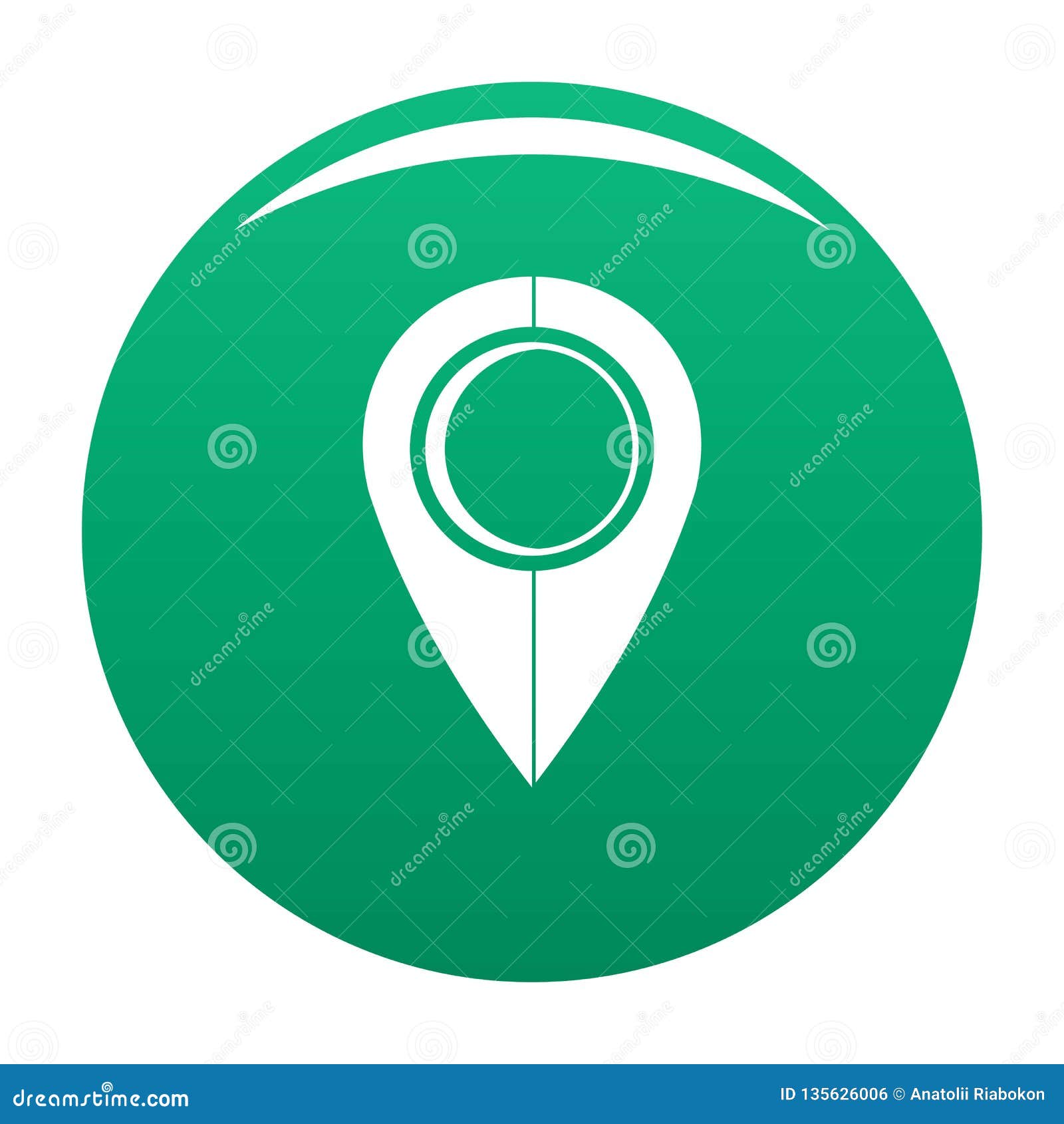 Map pin icon vector green stock vector. Illustration of sign - 135626006