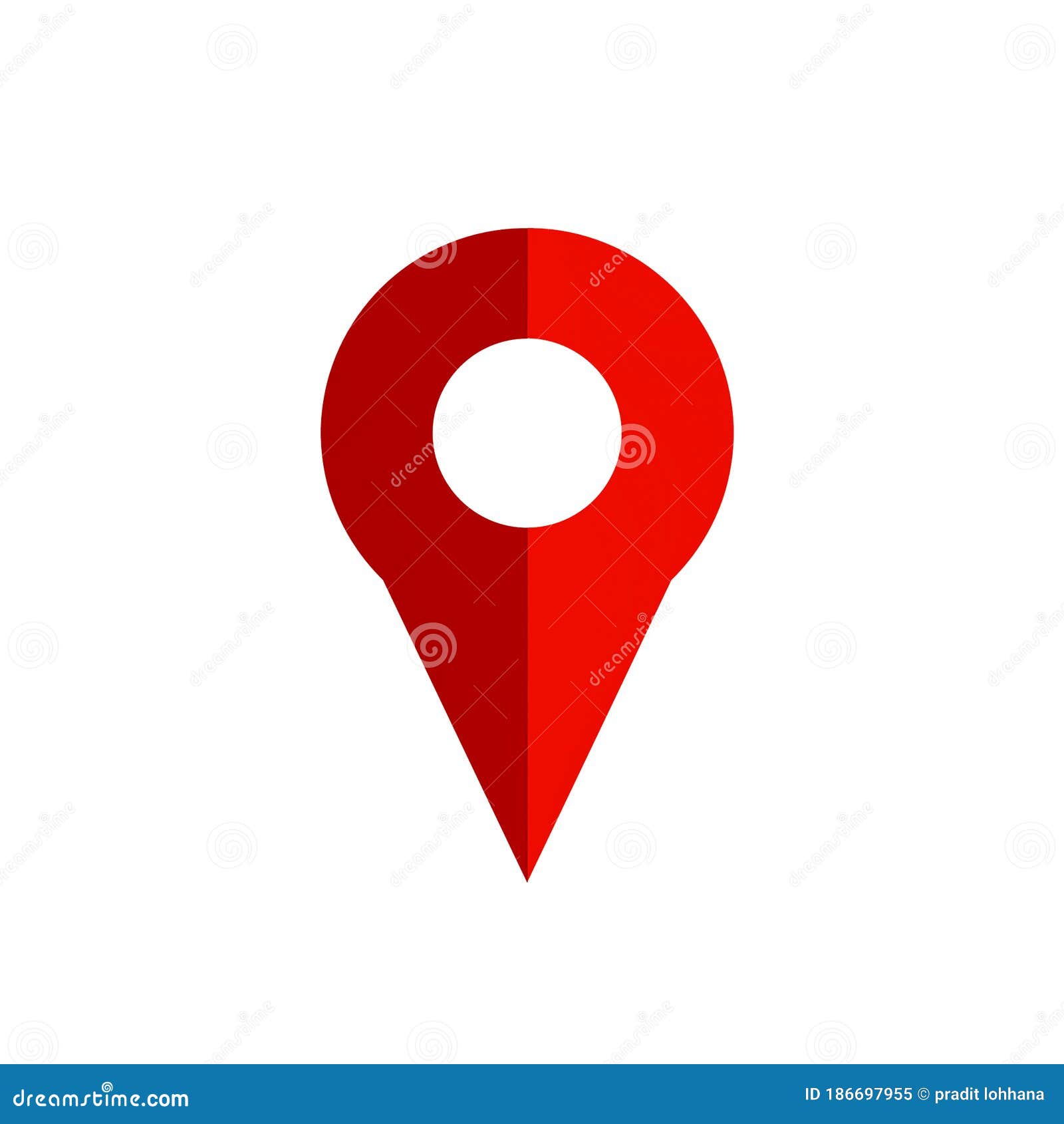Map Pin Icon on White Background. Stock Illustration - Illustration of ...