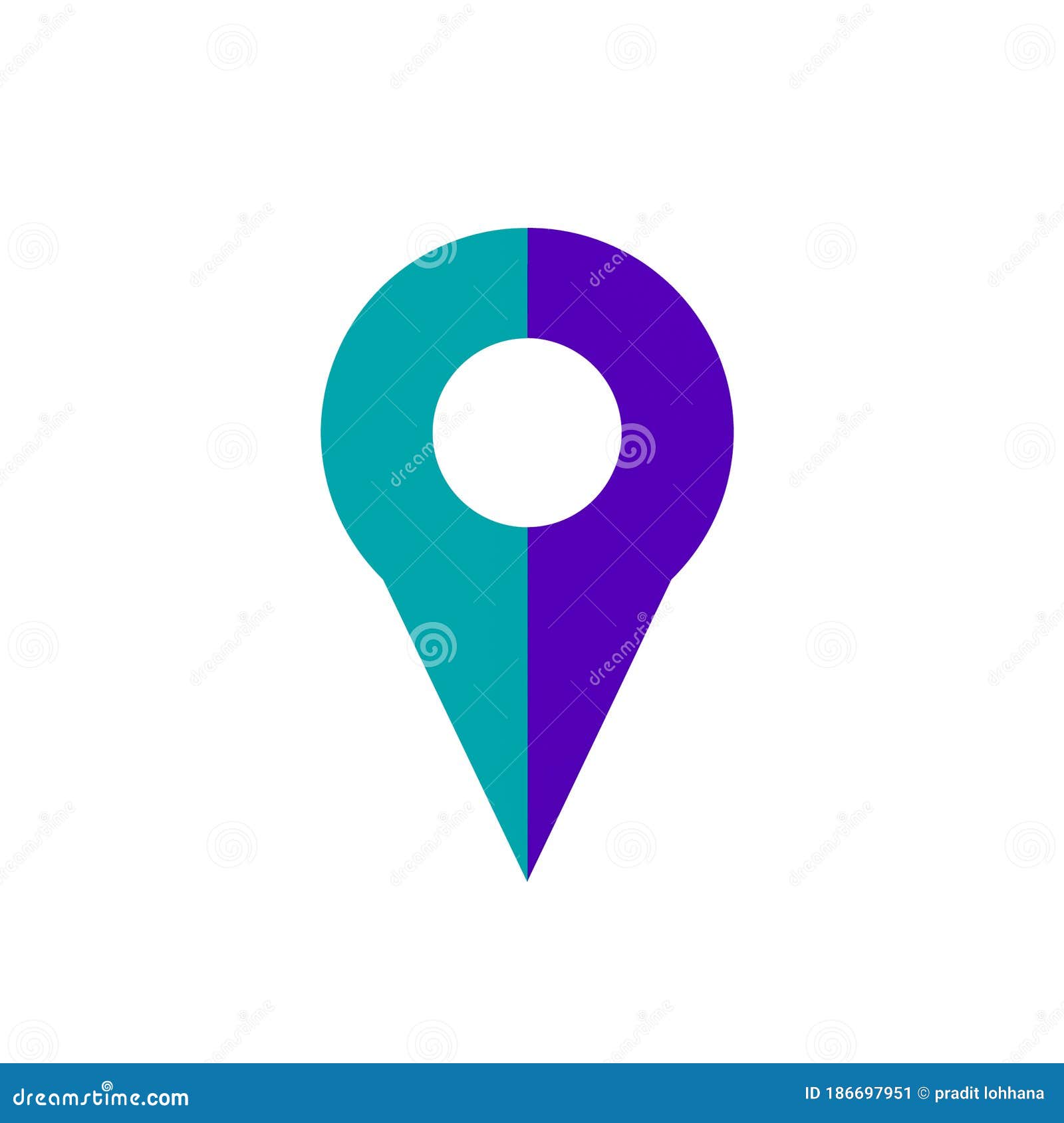 Map Pin Icon on White Background. Stock Illustration - Illustration of ...