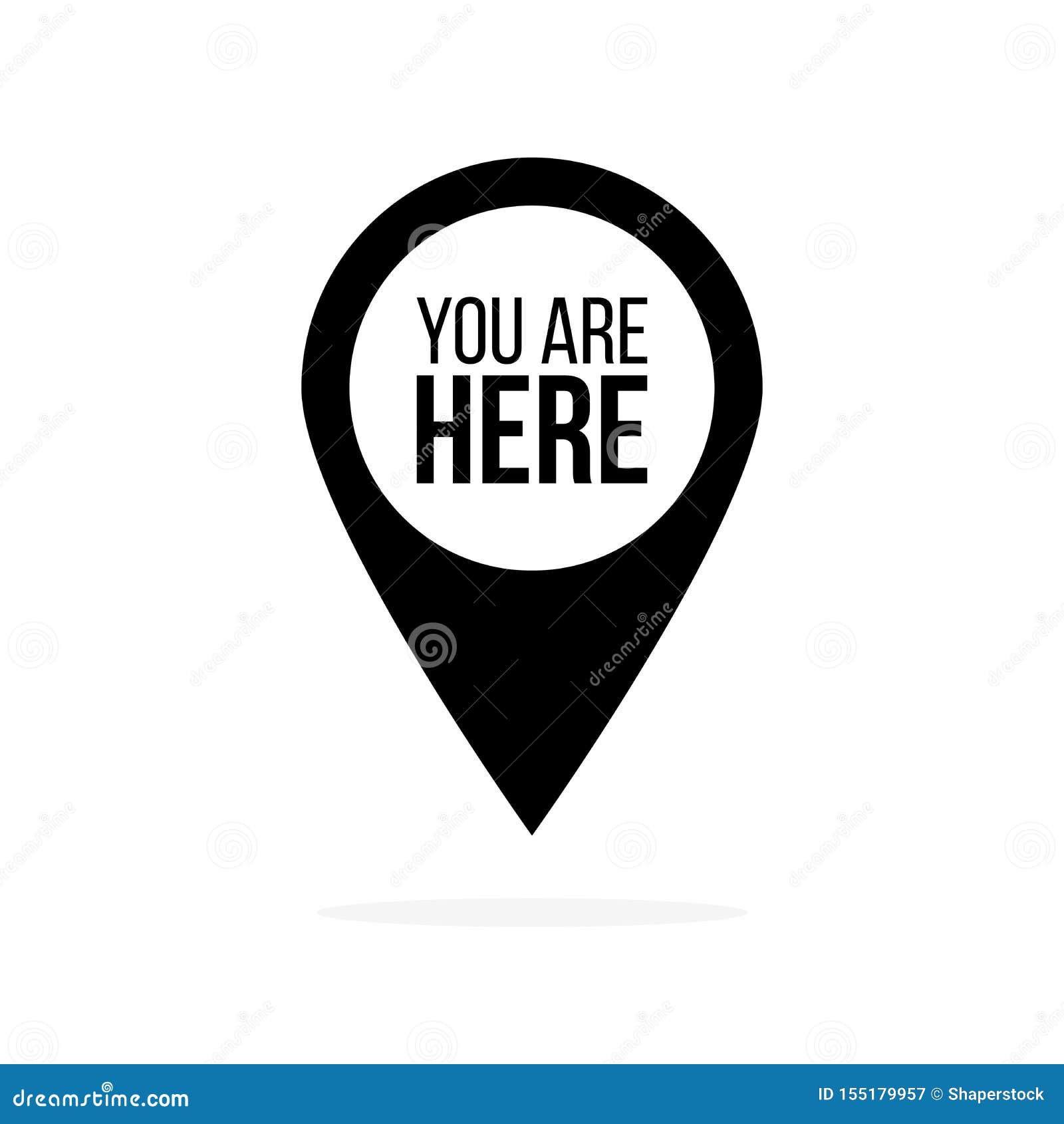 Map Pin Icon with You are Here Stock Vector - Illustration of graphic ...