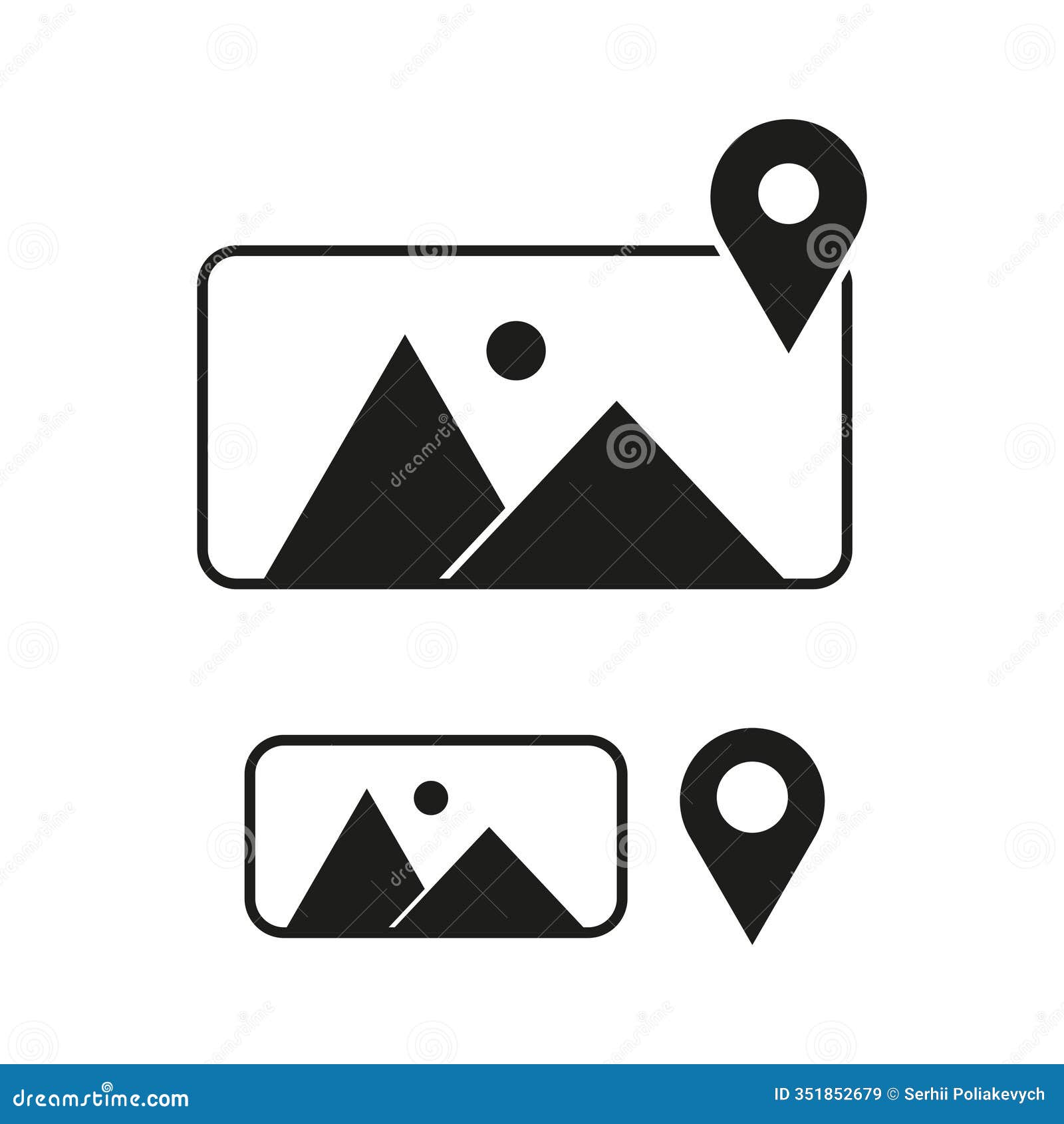 Map Pin Icons. Image and Location Symbols. Vector Flat Design. Black ...