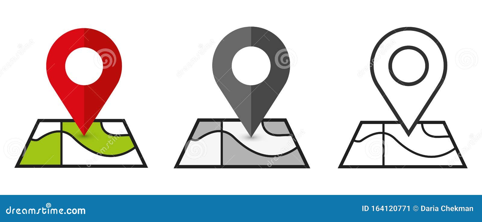Map Pin Icons Set, Vector in Trendy Flat Style Isolated on White ...