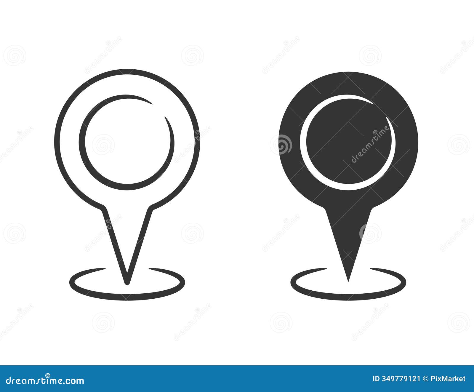 Map Pin Icons stock vector. Illustration of design, vector - 349779121