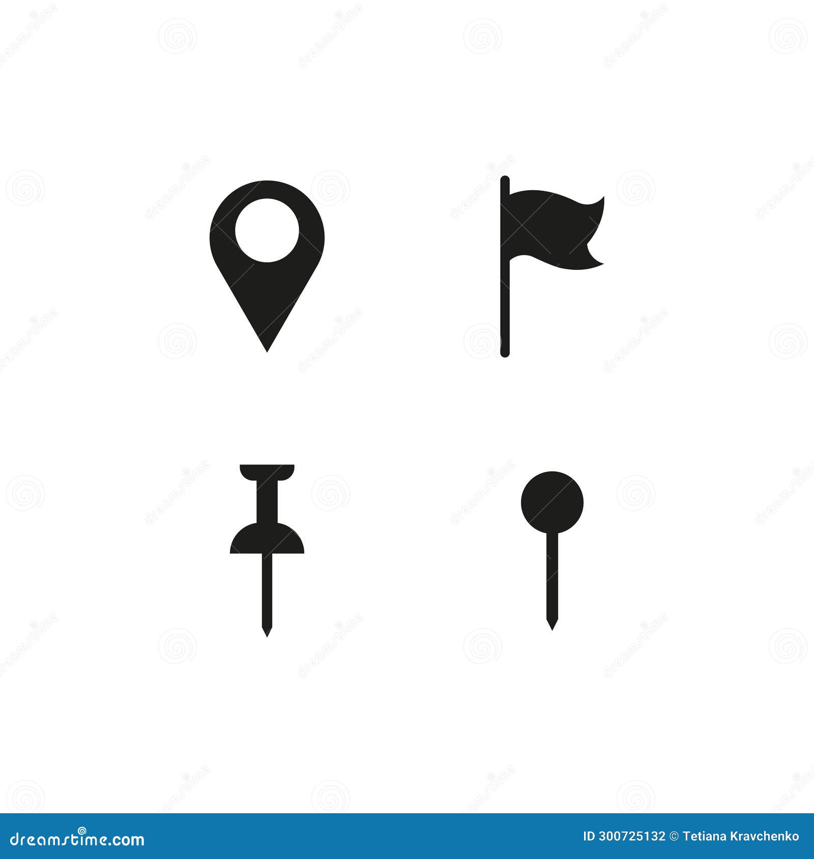 Map Pin Icons. Vector Illustration. EPS 10 Stock Illustration ...