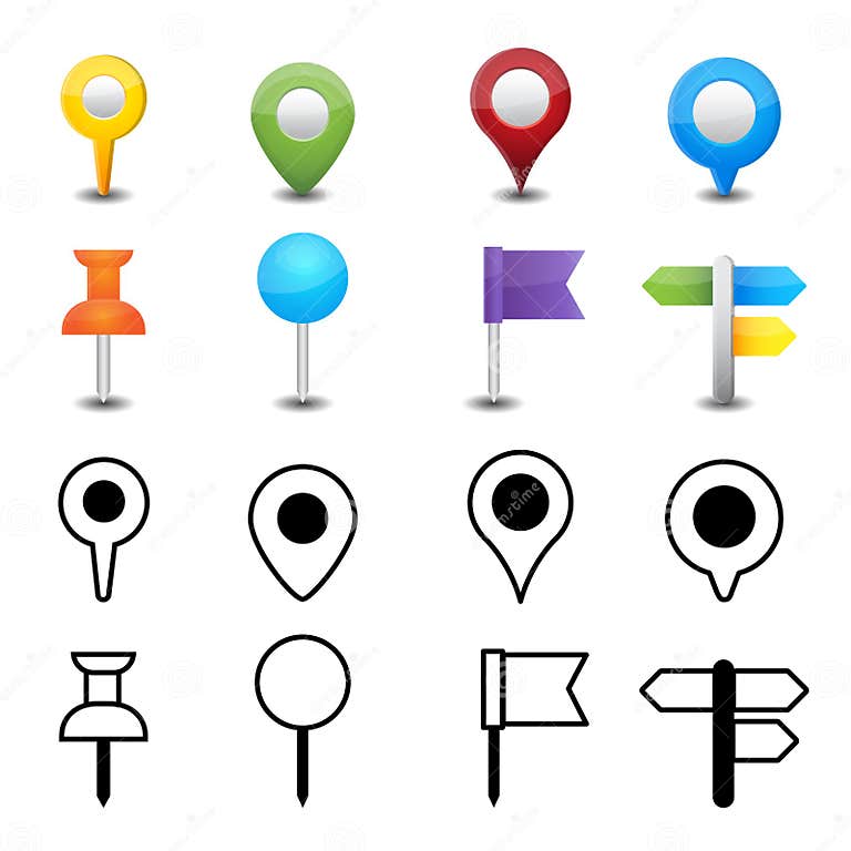 Map pin stock vector. Illustration of circle, icons, location - 31980014