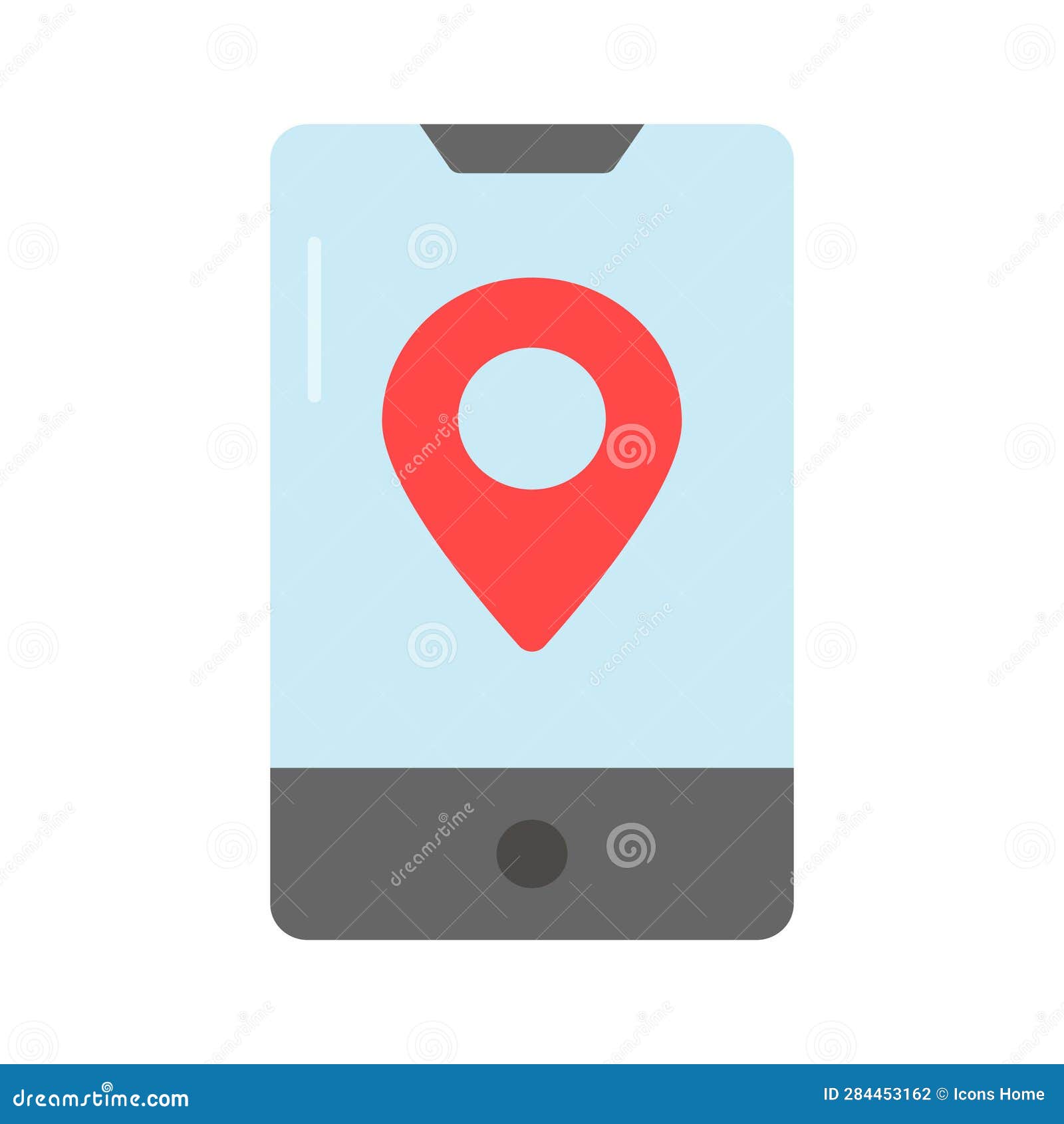 Map Pin Inside Mobile Showing Vector of Mobile Location Stock Vector ...