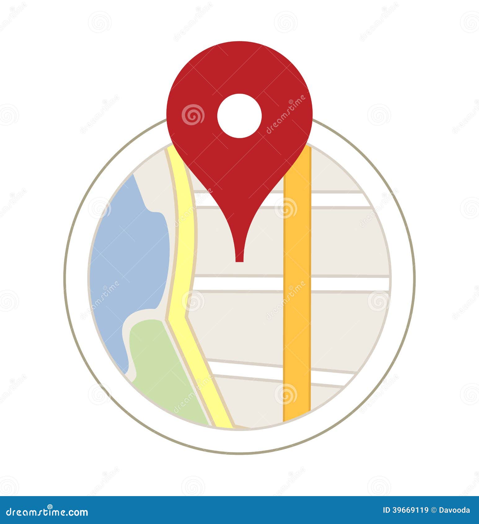 Map with a pin stock vector. Illustration of positioning - 39669119