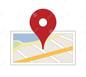 Map with a pin stock vector. Illustration of street, shape - 39898686