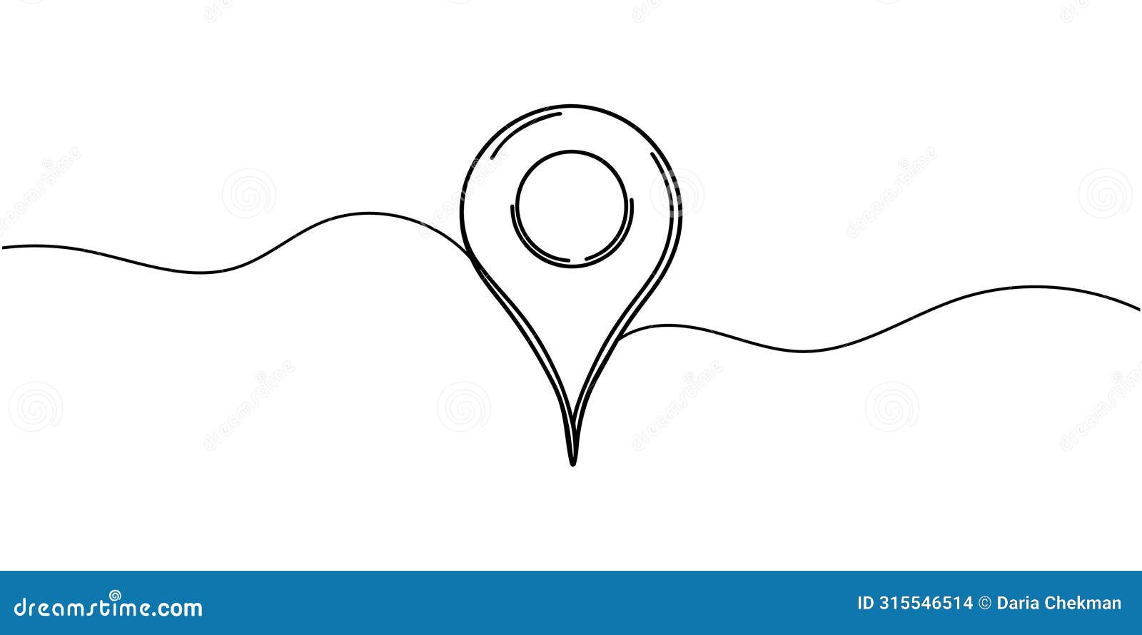 Map Pin Line Background. One Line Drawing Background. Continuous Line ...