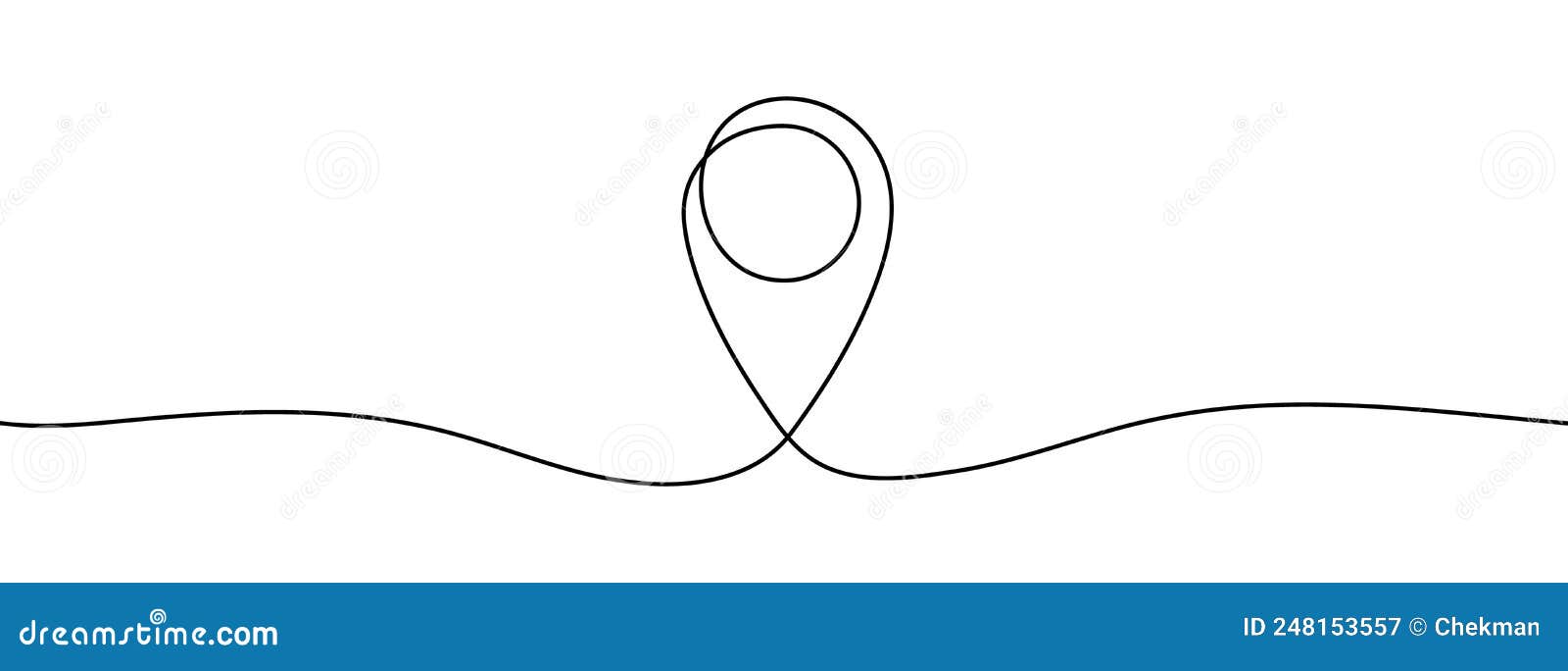 Map Pin Line Background. One Line Drawing Background. Line GPS Icon ...
