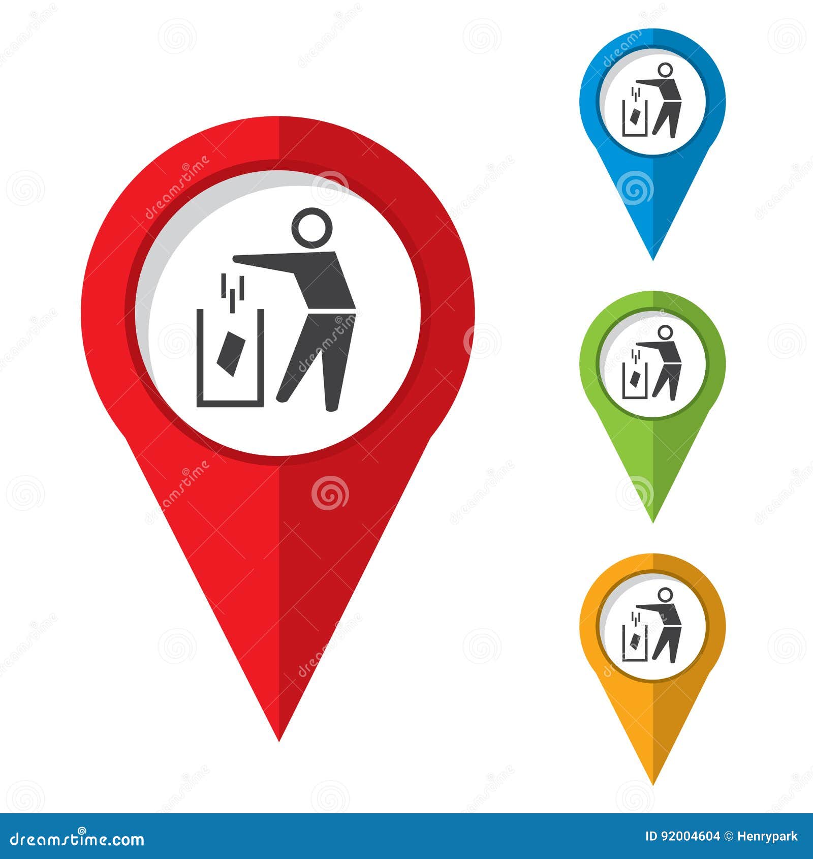 Map and pin litter icon stock vector. Illustration of dust - 92004604