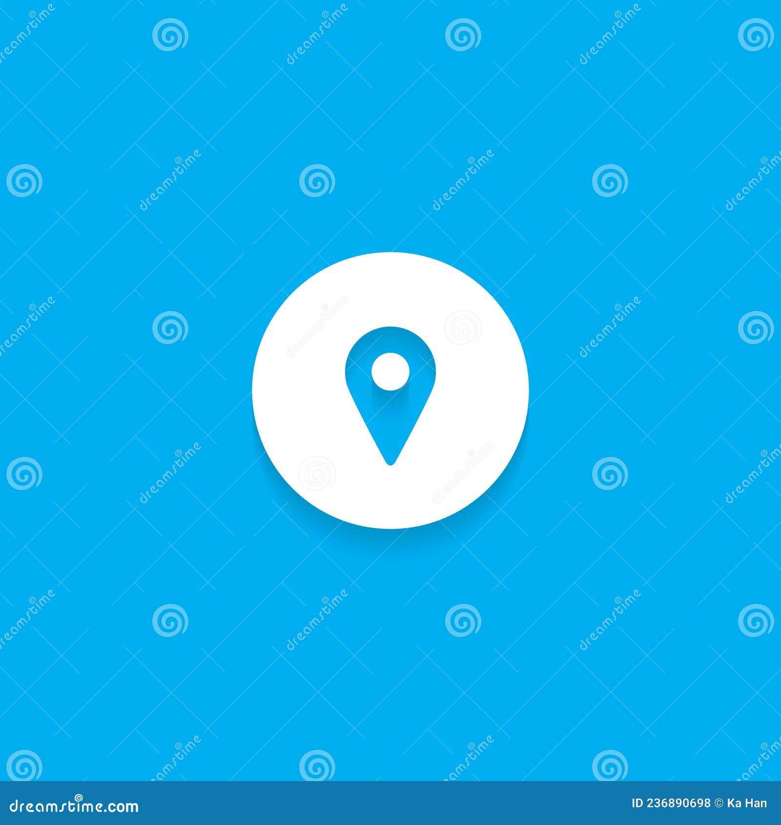 Map Pin, Location Button Icon Vector in Flat Design Stock Vector ...