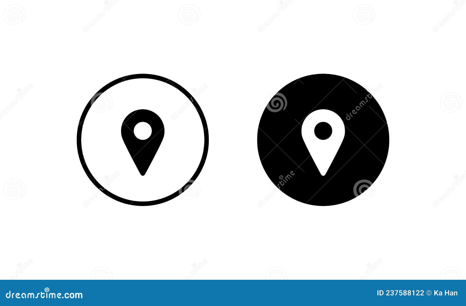 Map Pin, Location Button Icon Vector Isolated on White Background Stock ...