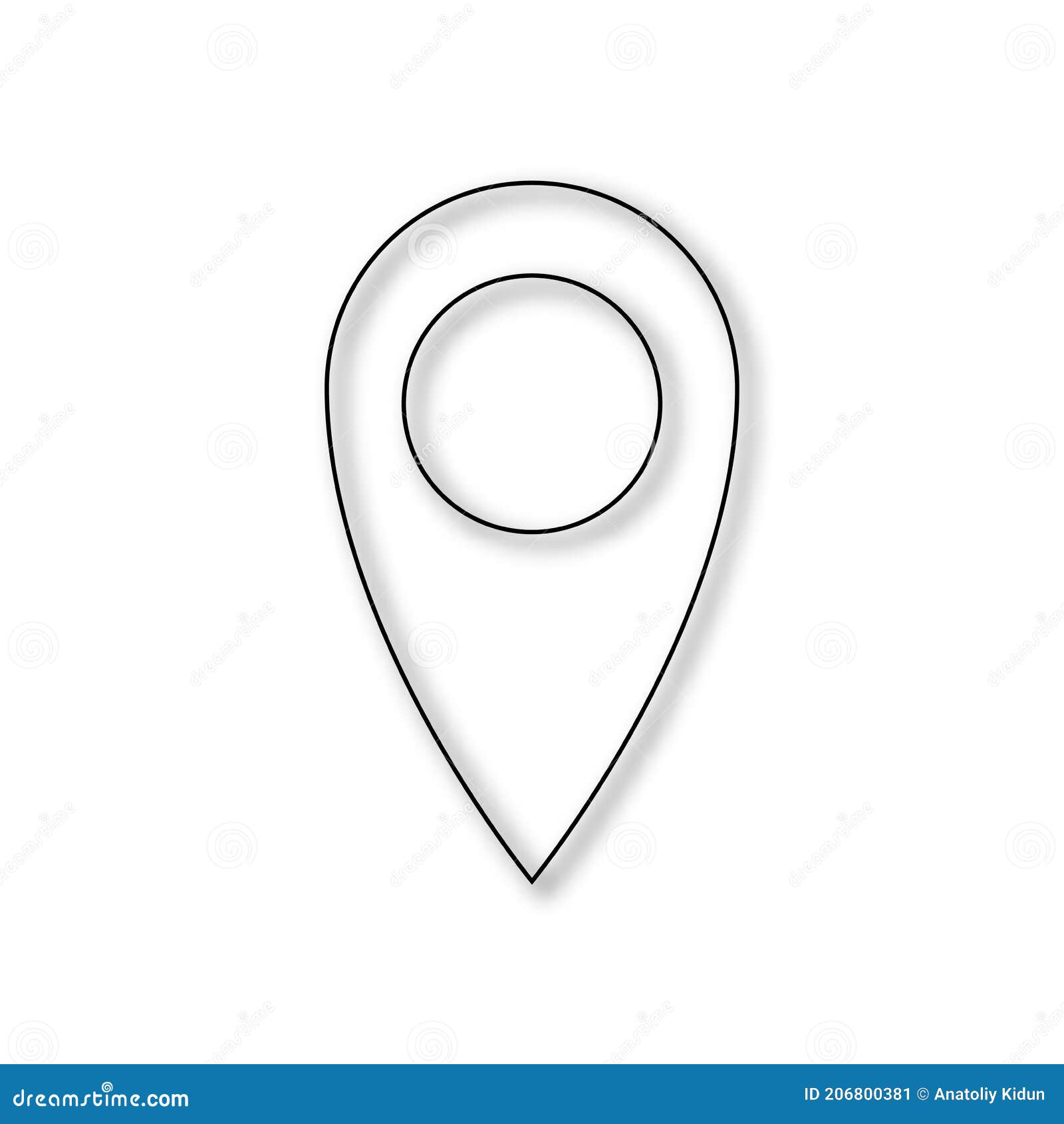 Map Pin Location Sign Circle Icon in Flat Style. Simple Black Shapes ...