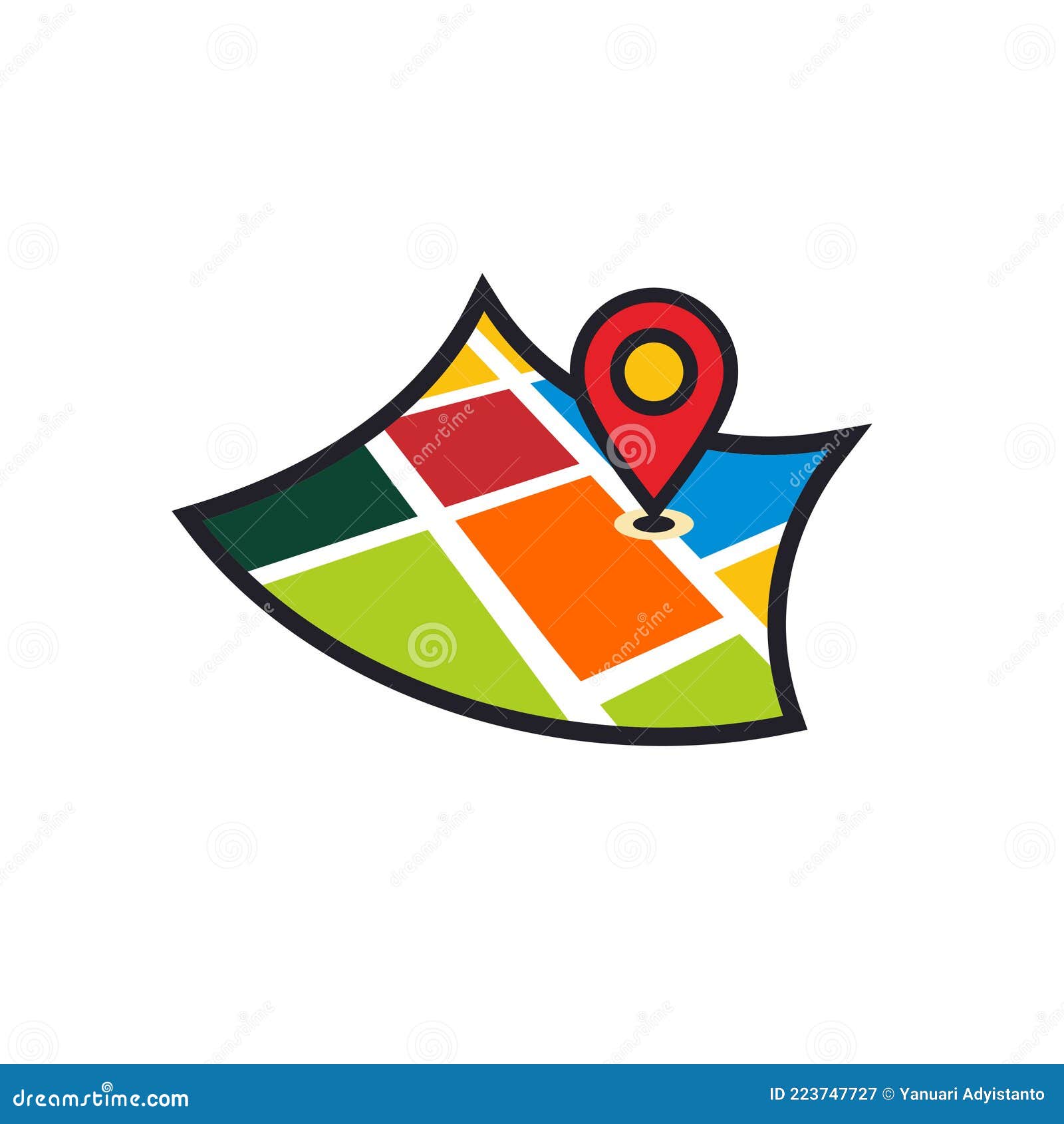 Map Pin Logo Vector Template Stock Vector - Illustration of direction ...