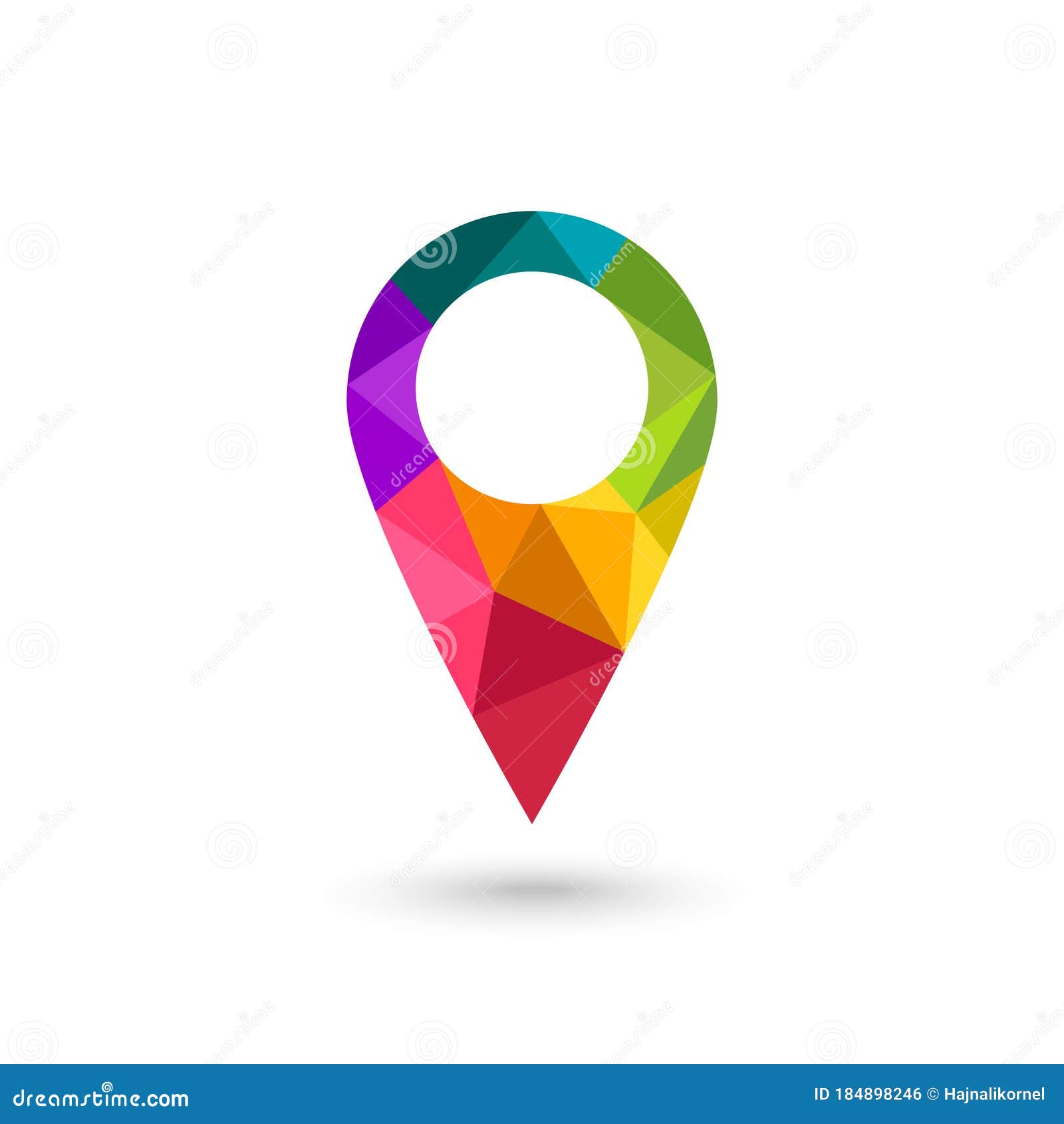 Map Pin Made in Colorful Low Poly Design Stock Vector - Illustration of ...