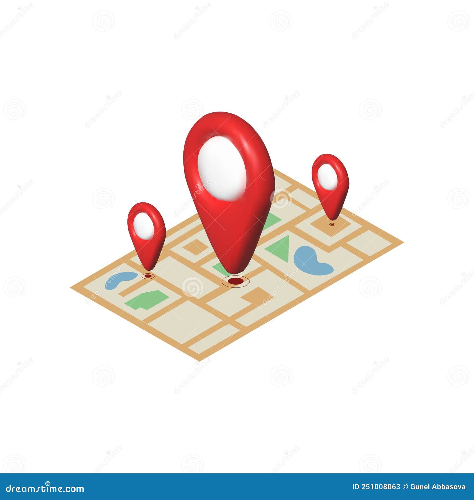 Map pin on map 3d icon. stock vector. Illustration of location - 251008063