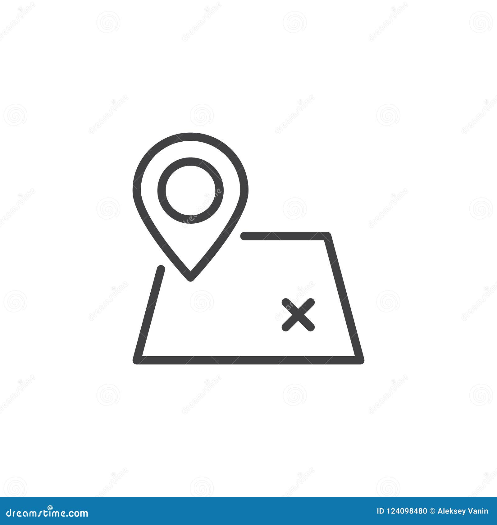 Map pin outline icon stock vector. Illustration of sign - 124098480