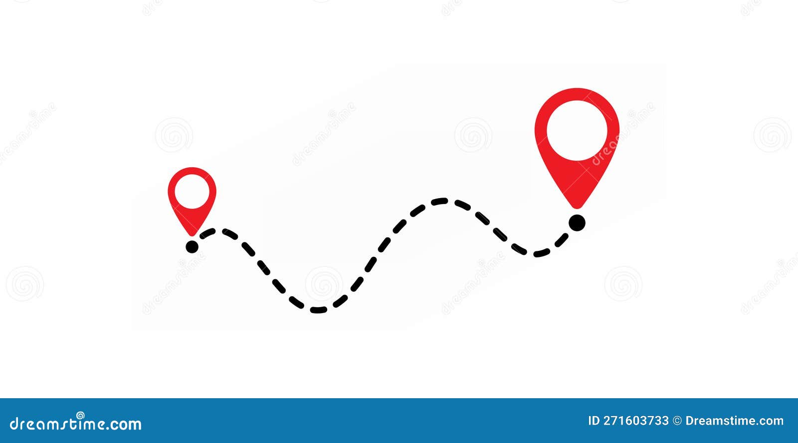 Map Pin and Path. Destination Marker and Road Illustration Stock Vector ...