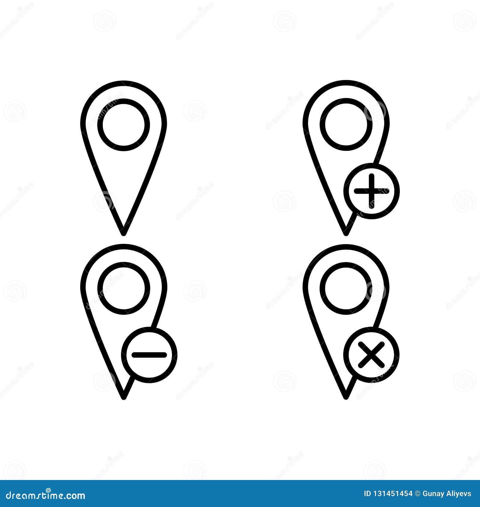 Map, Pin, Plus, Remove, Minus Sign Icons. Element of Outline Button ...