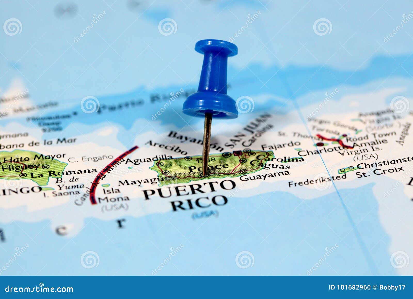 Map with Pin Point of Puerto Rico Stock Photo - Image of shape, juan ...