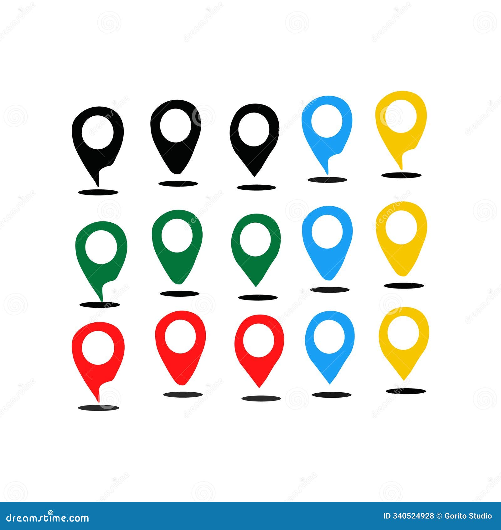 Map Pin Point Set Free Vector Illustration Stock Vector - Illustration ...