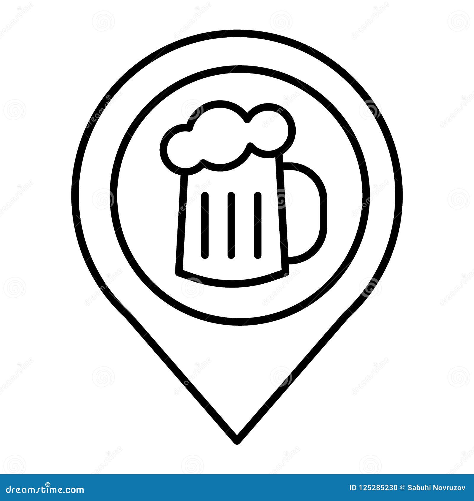 Beer Map Pointer Icon. Location Pointer Symbol. Flat Design . Vector ...