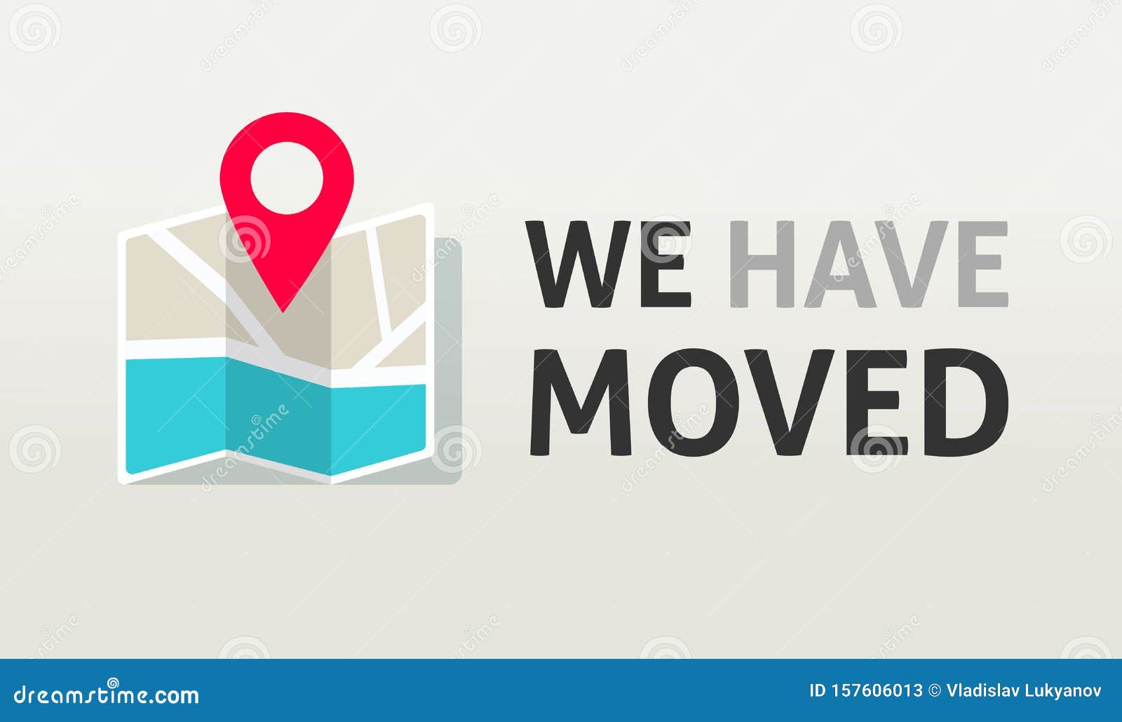 Map Pin Pointer with we Have Moved Text Vector Illustration, Flat ...