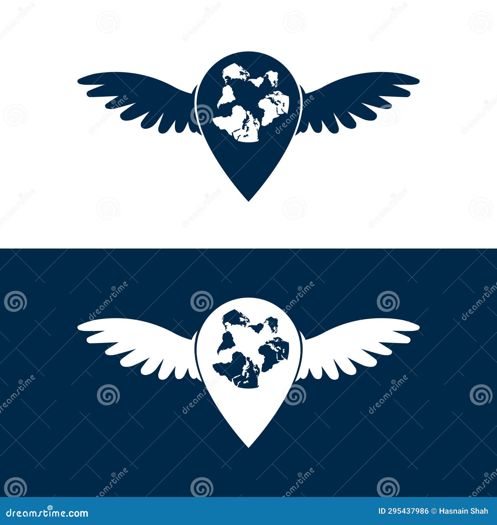 Map Pin Pointer with Wings Logo Concept Design Stock Vector ...