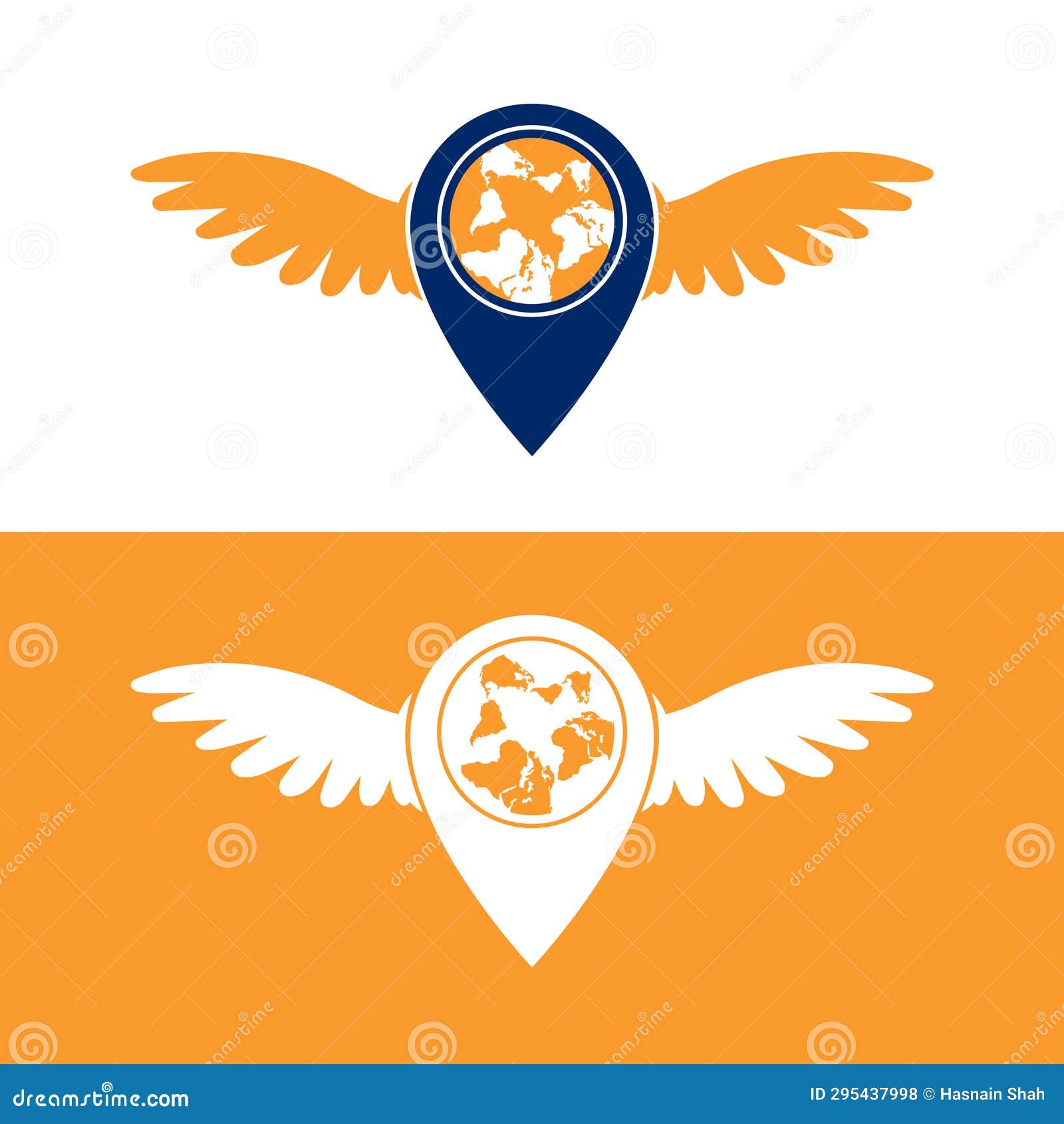 Map Pin Pointer with Wings Logo Concept Design Stock Vector ...