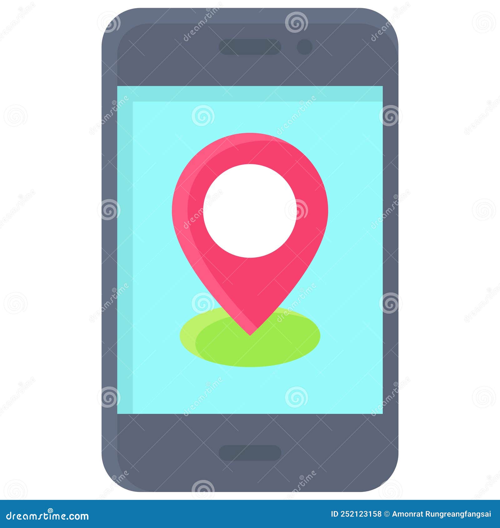 Map Pin on Smartphone Icon, Location Map and Navigation Vector Stock ...