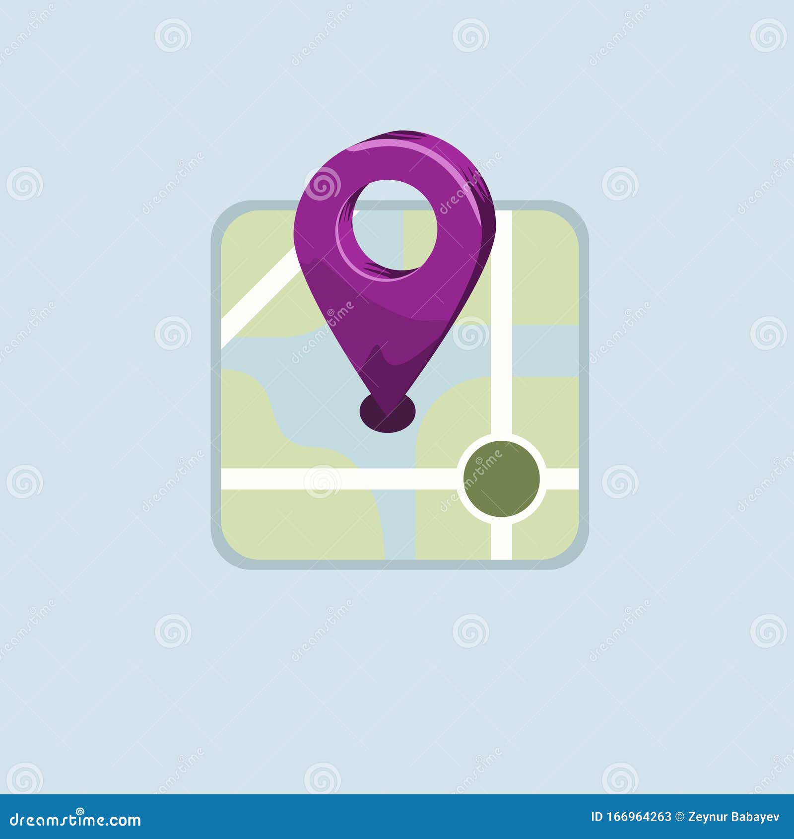 Map with a Pin. Solid and Flat Design Vector Illustration. Stock Vector ...