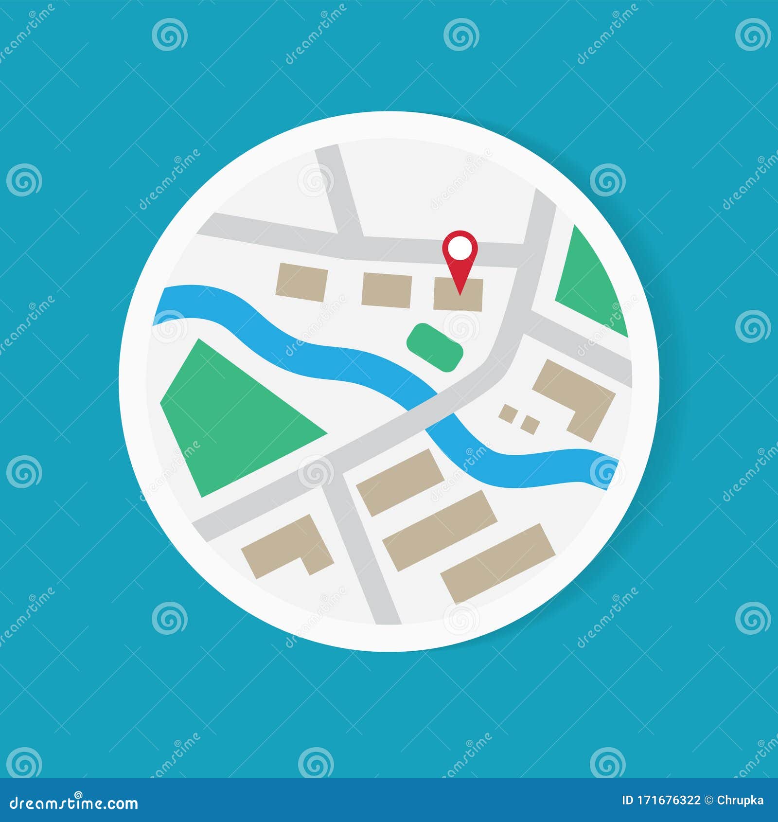 Map with pin sticker stock vector. Illustration of country - 171676322