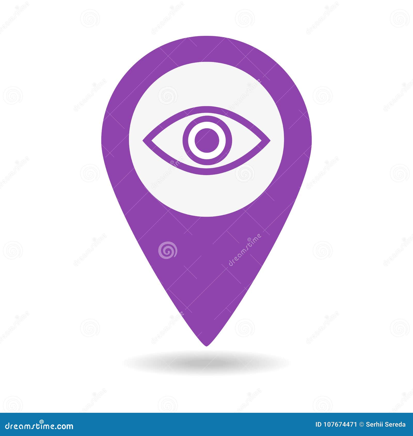 Map Pin Symbol with Eye Icon. Stock Illustration - Illustration of ...
