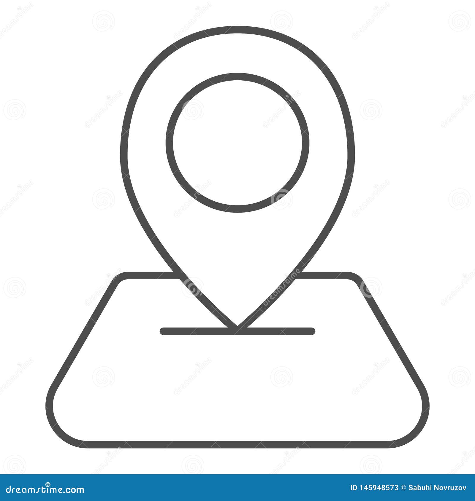 Map Pin Thin Line Icon. Direction Vector Illustration Isolated on White ...