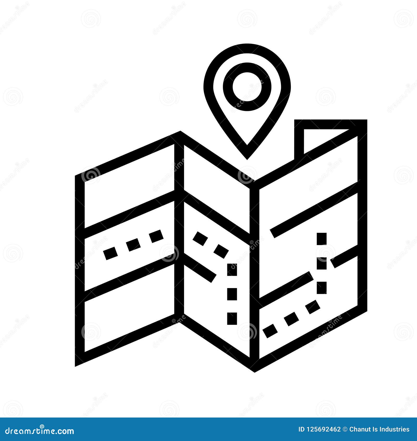 Map location Line Icon stock vector. Illustration of city - 125692462