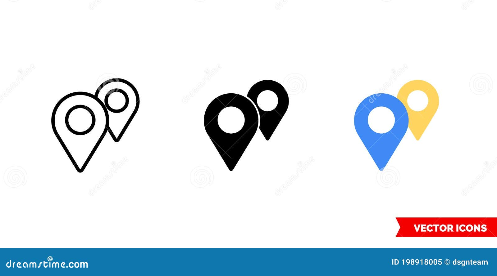 Map Pinpoint Icon of 3 Types Color, Black and White, Outline. Isolated ...